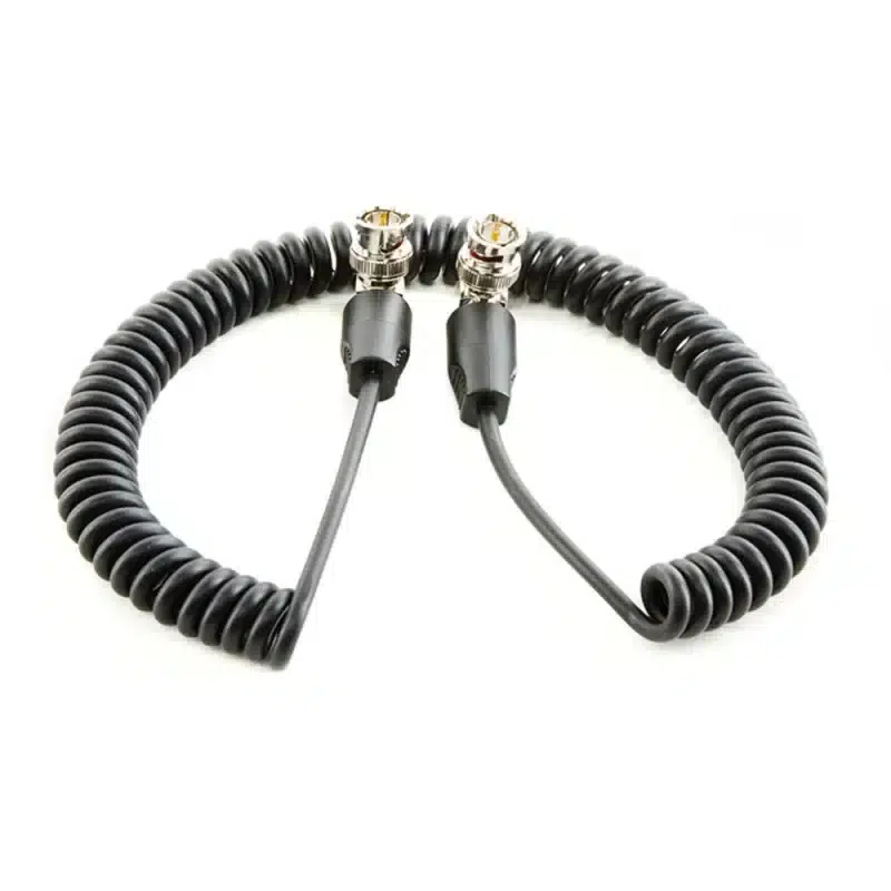 SHAPE 50cm SDI coiled BNC cable with 90° angled connectors - MediaGear